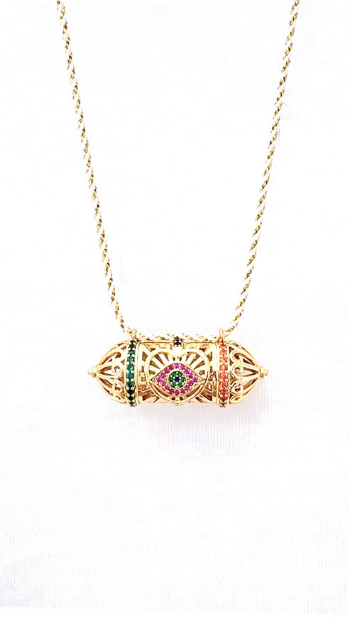 Collier Amulette Protection Blanc 60cm – La compagnie des pierres